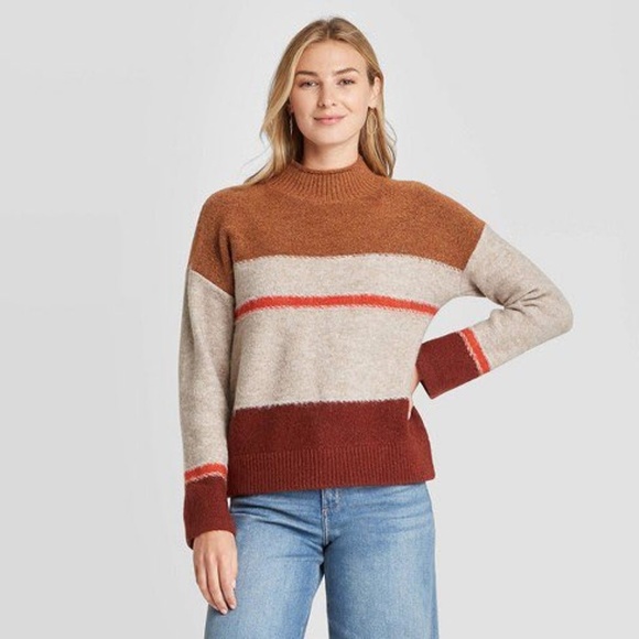 Universal Thread | Sweaters | Universal Thread Striped Mock Turtleneck ...